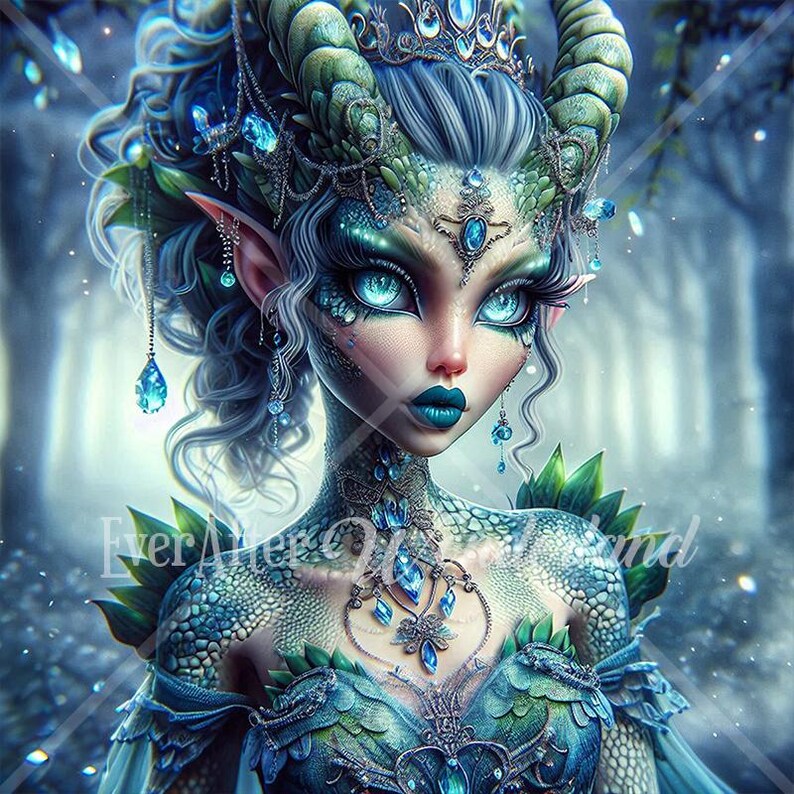 Dragon Lady Digital Artwork, Fantasy Print Download, Dracotaur ...