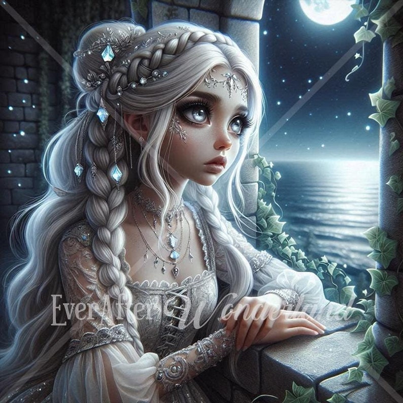 Moon Child Digital Art Download, Fantasy Printable Poster JPG ...