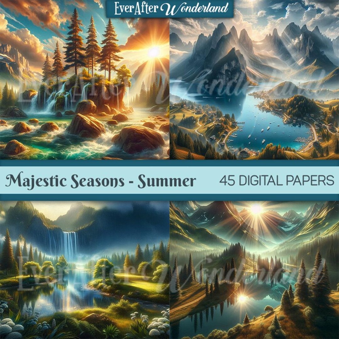 Majestic Seasons - Summer Digital Papers | Instant Download ...
