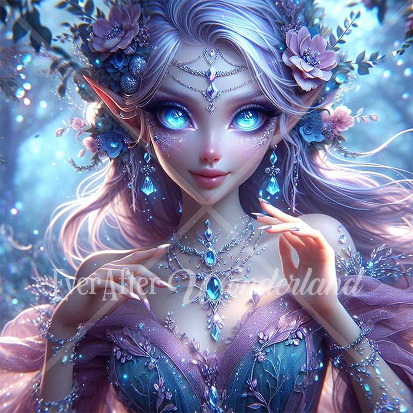 Enchanting Elf Art Print, Fantasy Character, Commercial Use (digital ...