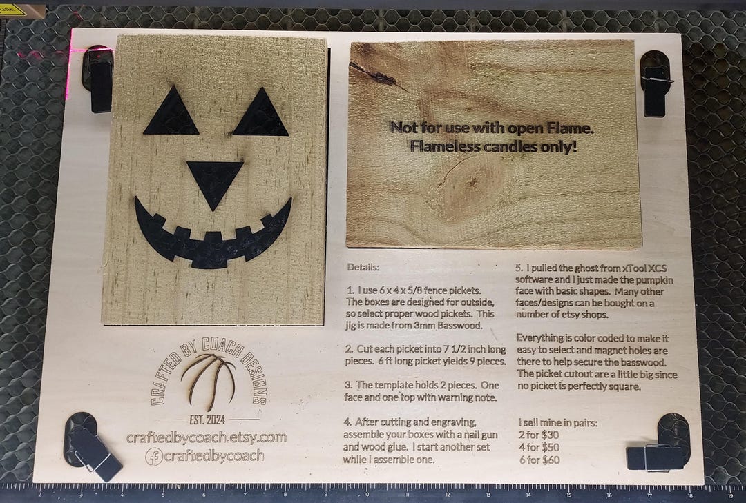 Candlebox Template Jig Xtool S1 SVG - Etsy