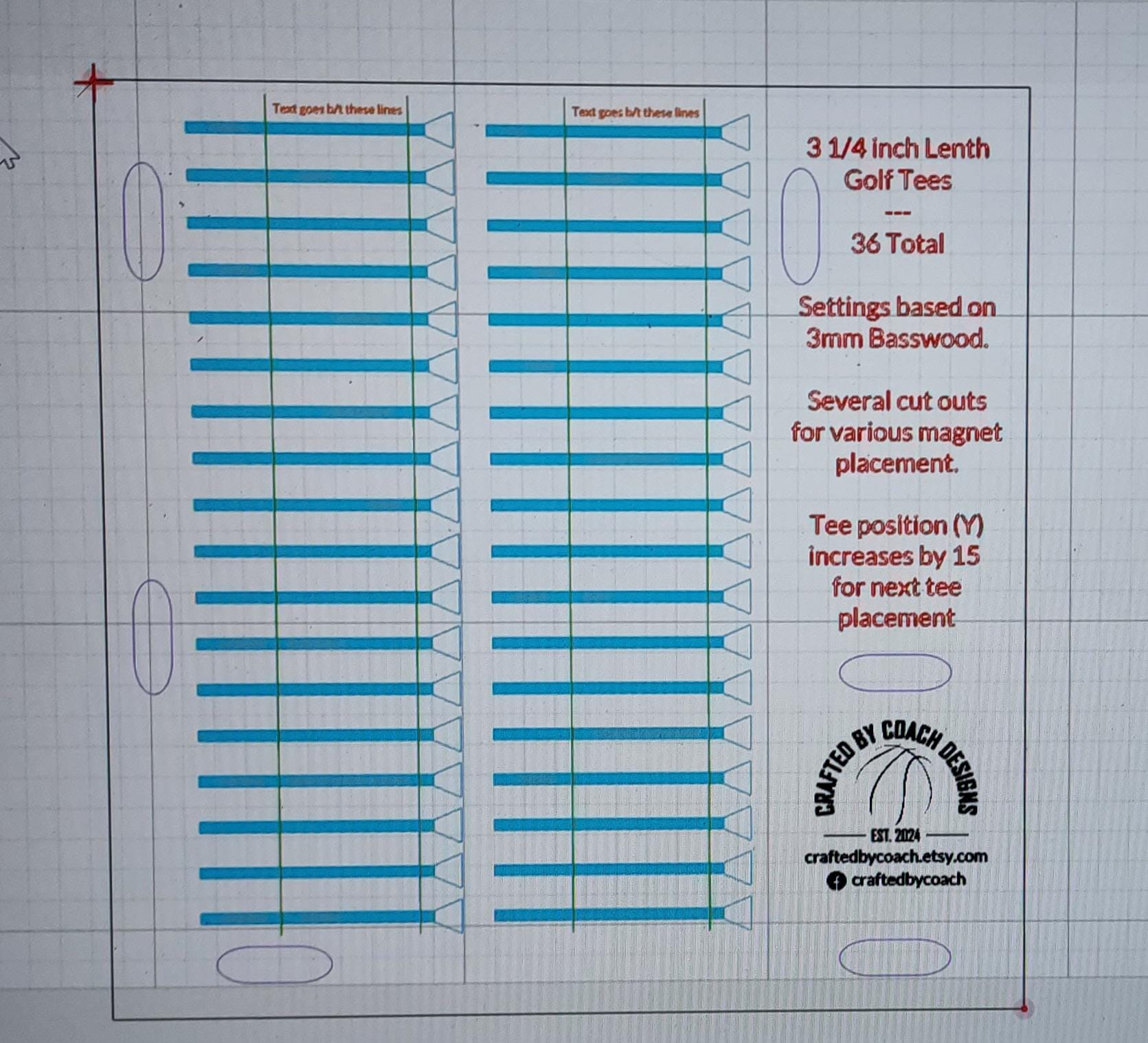 Golf Tee Jig Template for Xtool S1 SVG File - Etsy