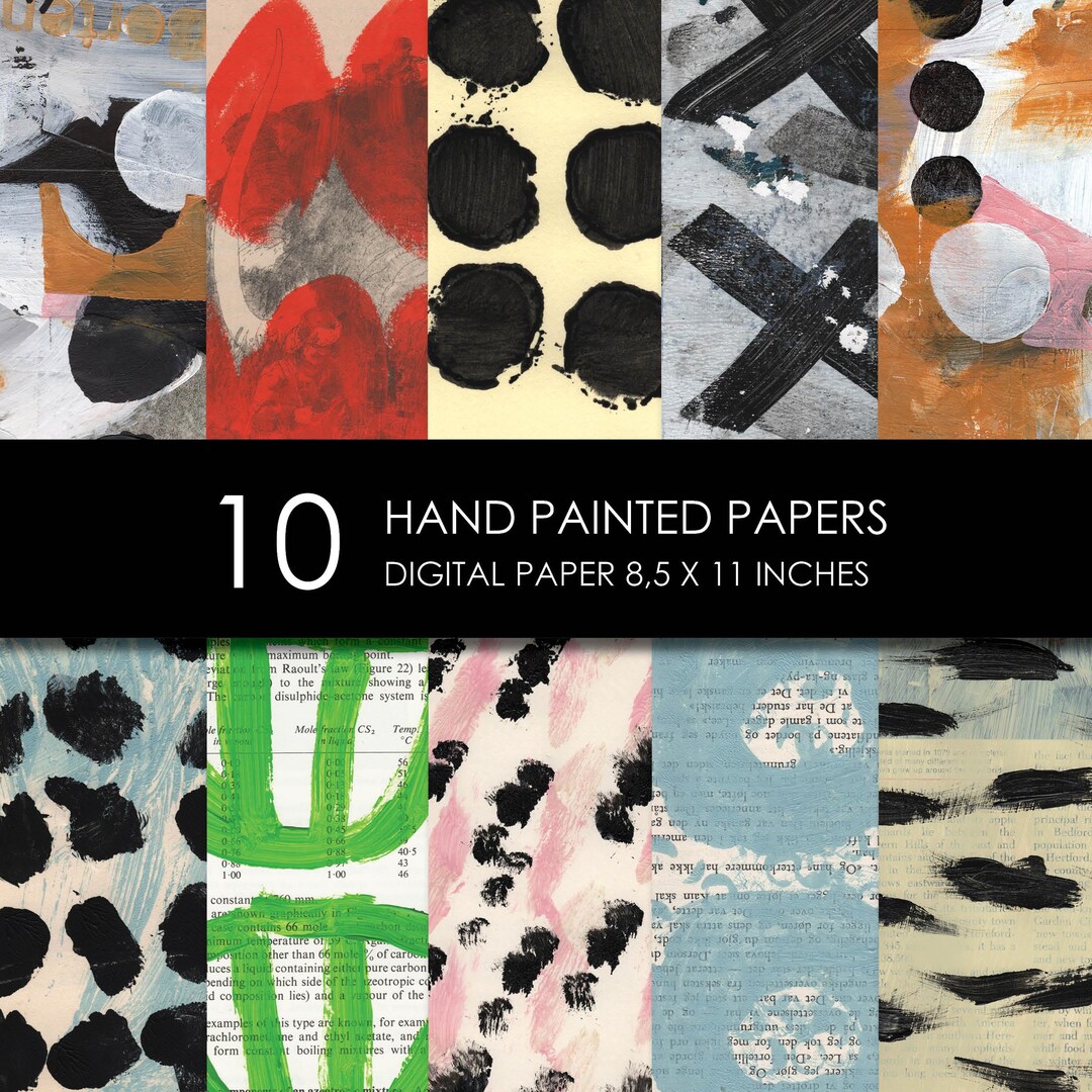 Grungy Paper Scrapbook Paper Craft Kit Paper Printable Collage Paper ...
