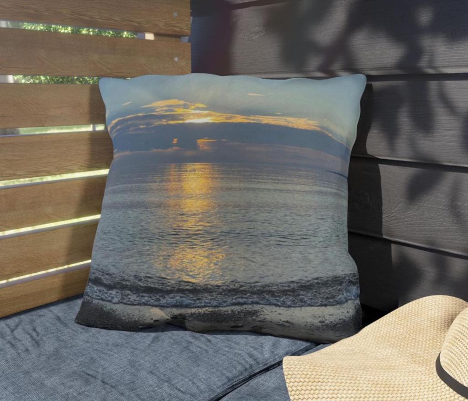 Lake Michigan Sunset Indoor/outdoor Pillow (cover & Insert) | Coastal ...