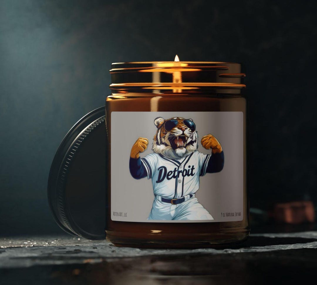 Detroit Fan Candle: Hand-poured Soy Wax | Detroit Baseball Gift - Etsy