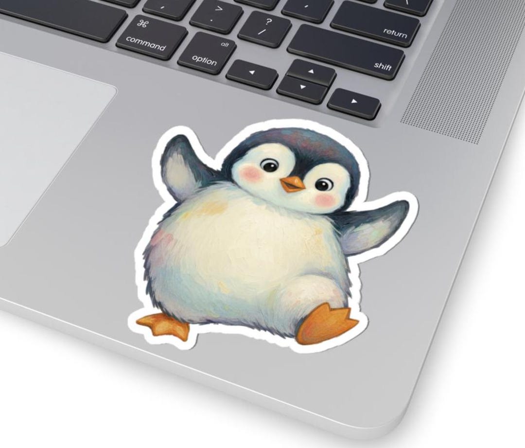 Penguin Sticker | Chubby Kawaii Animal Decal | Waterproof Vinyl ...