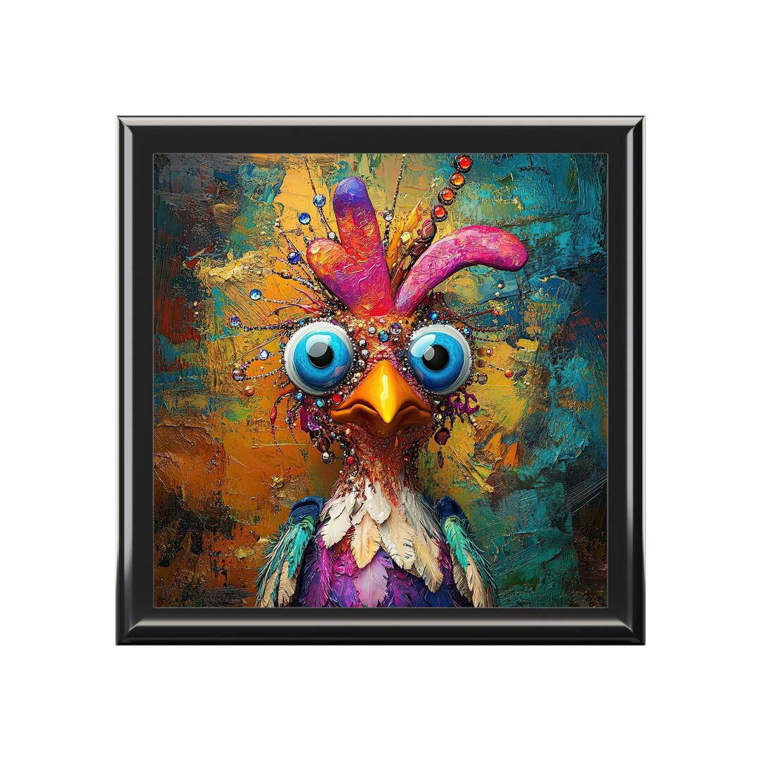 6"x6" Jewelry Box - Silly Chicken Storage Box, Animal Lover Keepsake ...