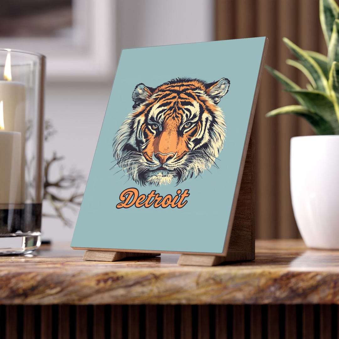 Retro Detroit Tigers Ceramic Tile: Vintage Baseball Home Decor - Etsy