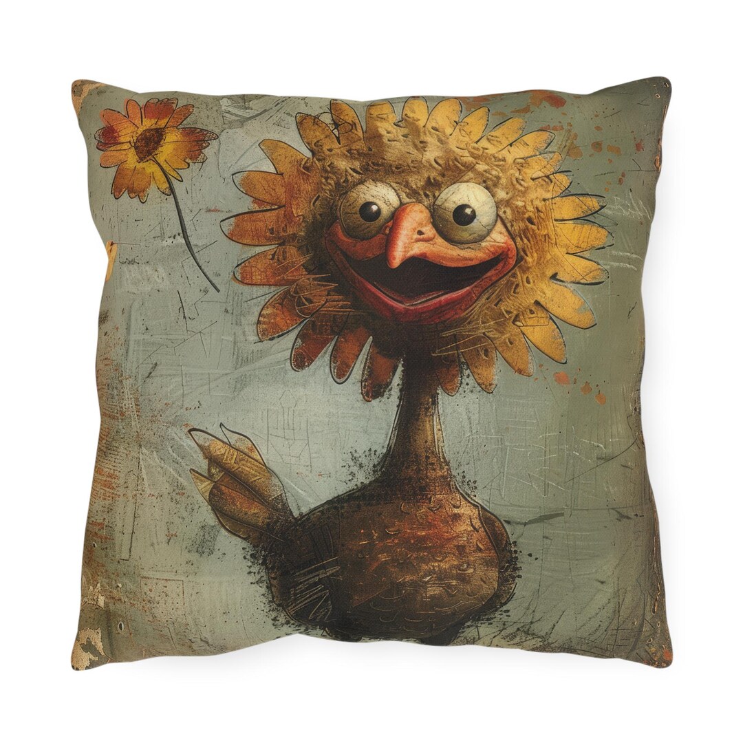 Silly Turkey Original Art Outdoor Pillow, Home Decor Accent, Funny ...