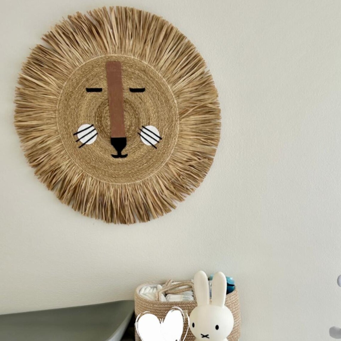 Lion Raffia Wall Art |lion Face Wall Hanging |safari Nursery Wall Decor ...