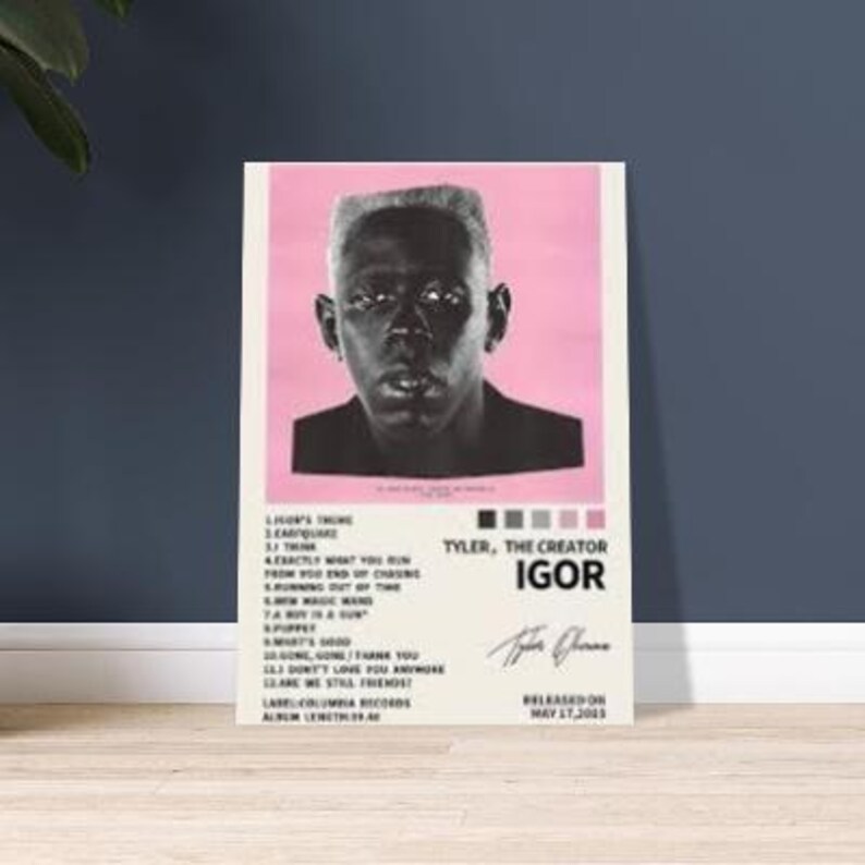 Tyler the Creator igor Studio Album Cover Art With Songs Listed Poster ...