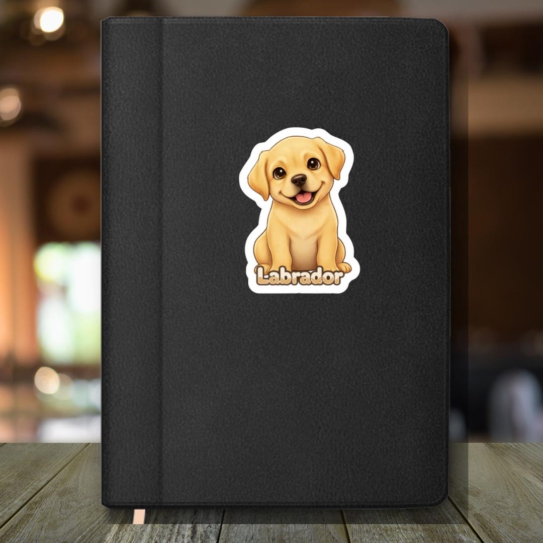 Labrador Retriever Dog Puppy Cute Vinyl Decal Sticker, Water Bottle ...