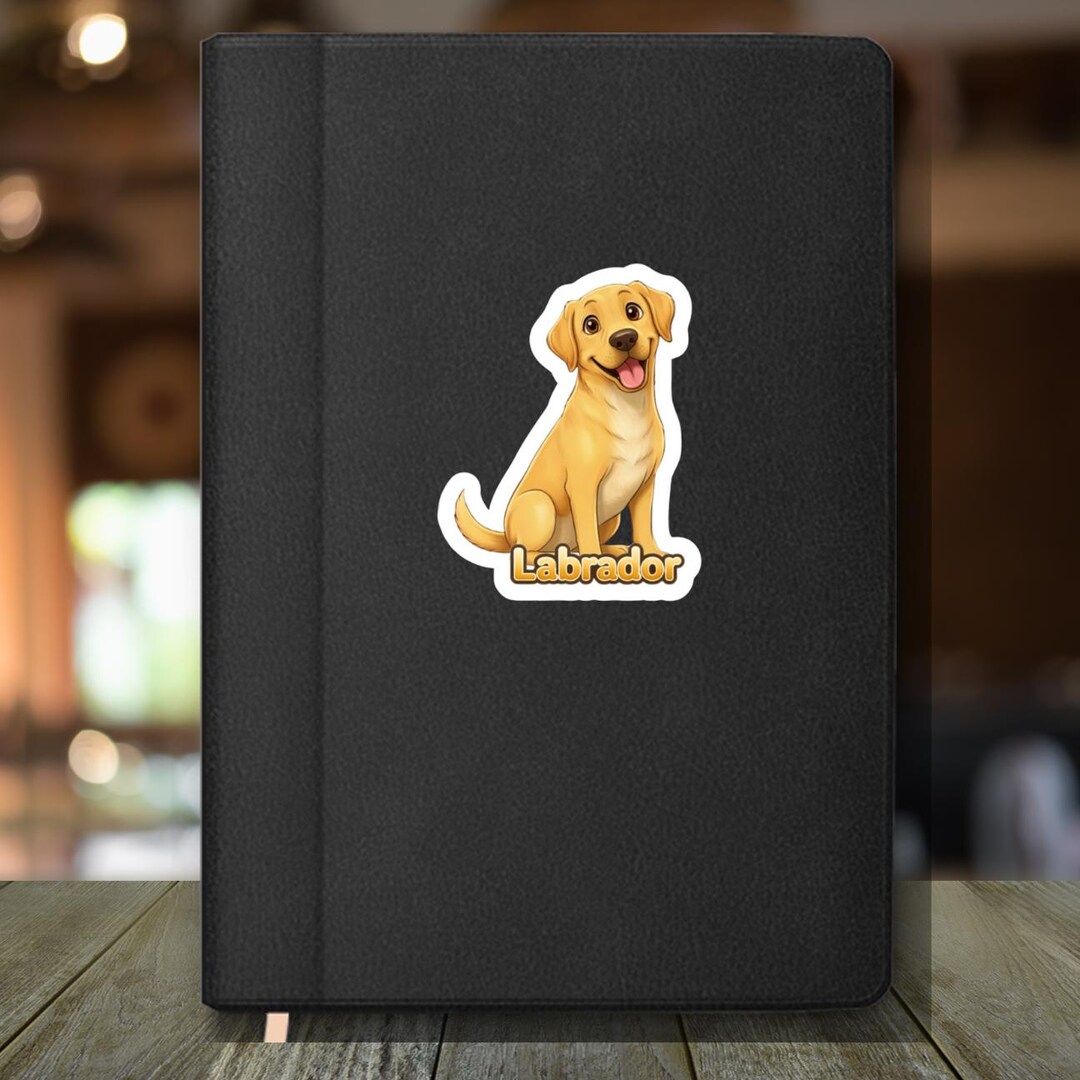 Labrador Retriever Dog Cute Vinyl Decal Sticker, Water Bottle Sticker ...