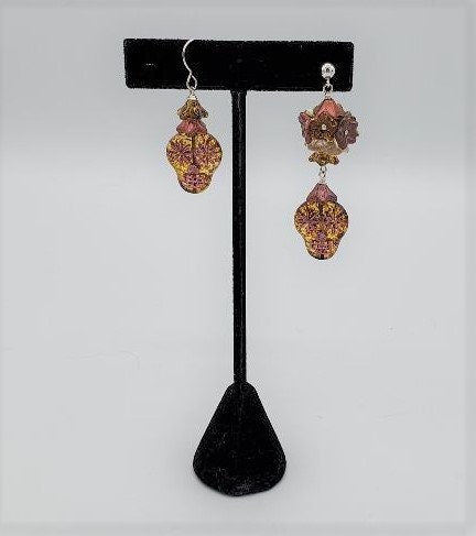 Colorful, Unique Day of the Dead Earrings With Sugar Skulls, Glass ...
