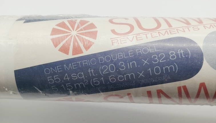 4 Sealed Double Rolls of Vintage, 1980s, Sunworthy Prepasted Wallpaper ...