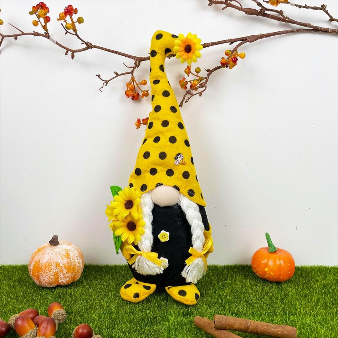 Long-legged Bee Gnome - Bumble Bee Gnome - Bee Gnome With Sunflower in ...