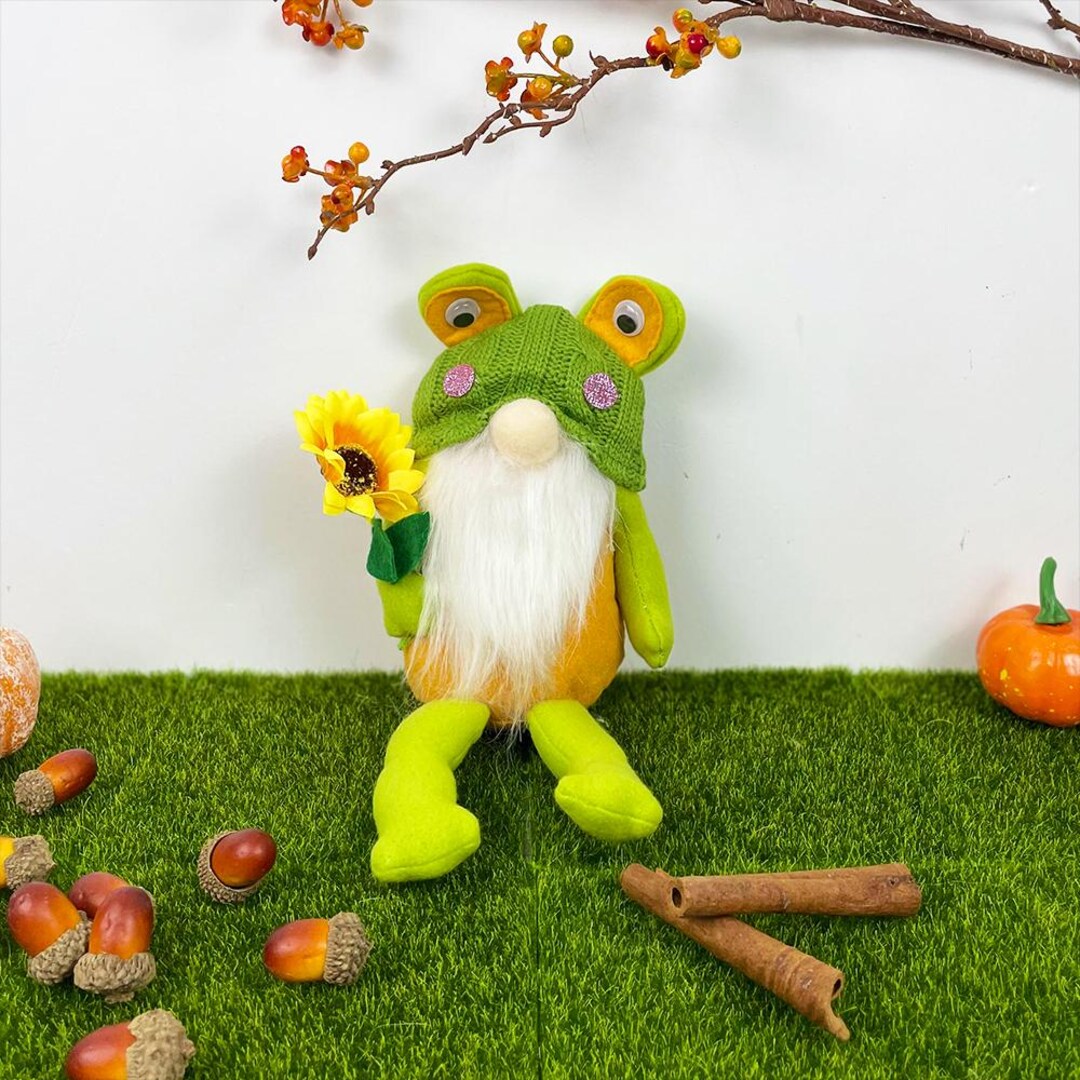 Frog Gnome frog Gnomes With Lotus Leaves Frog Gnomes Plush Decorations ...