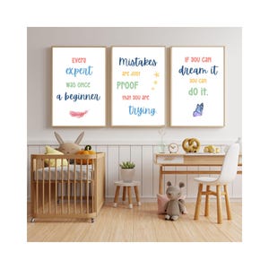 Set of 8 Inspirational Posters for Kids | Printable Educational Wall ...