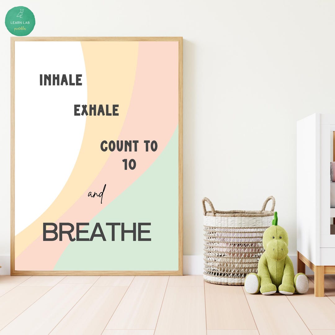 Mindfulness Breathing Poster for Kids | Inhale Exhale Relax | Calming ...