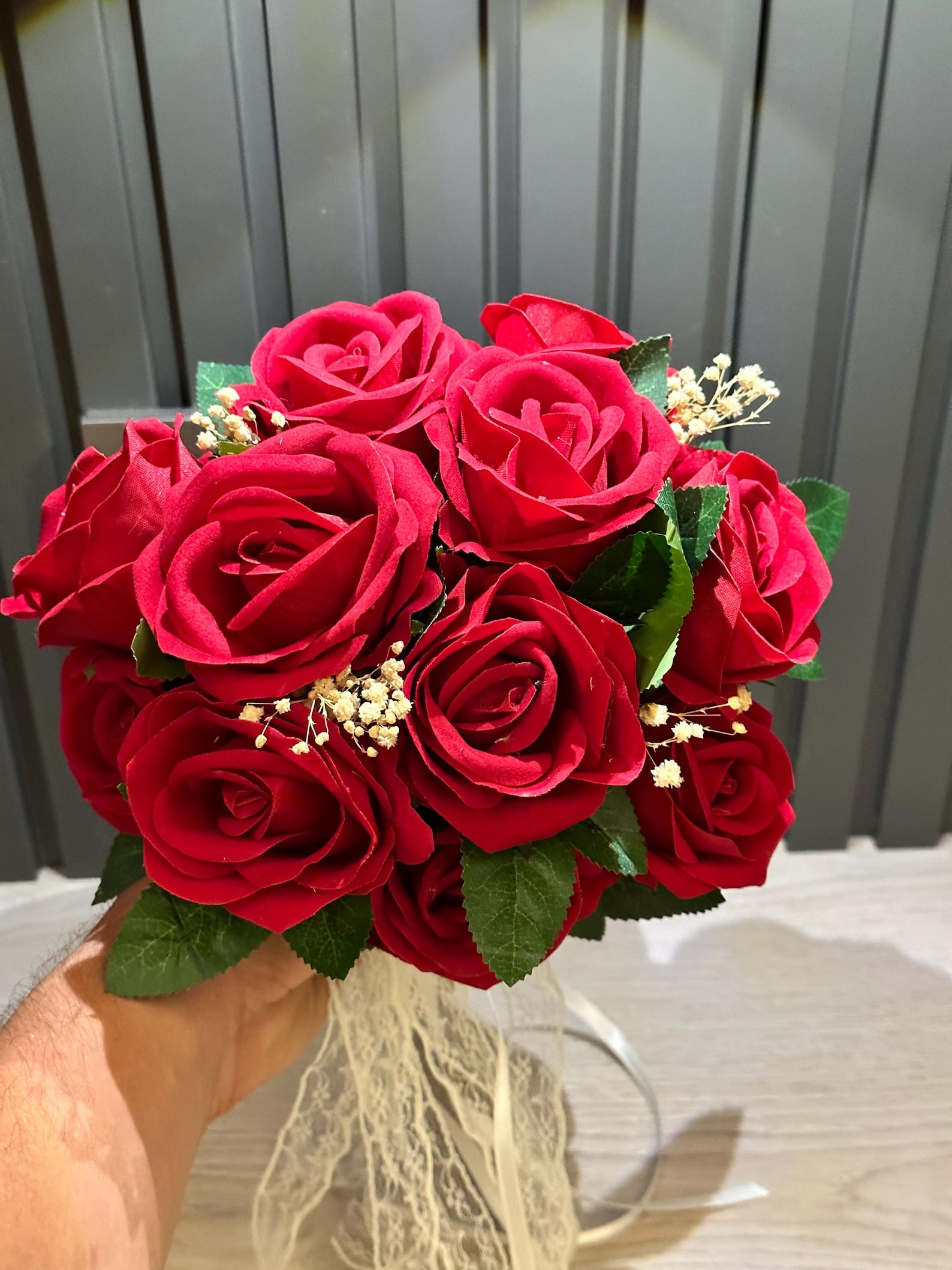 Red Velvet Rose Bridal Bouquet, Dark Red Bridal Bouquet, Chic Bridal ...