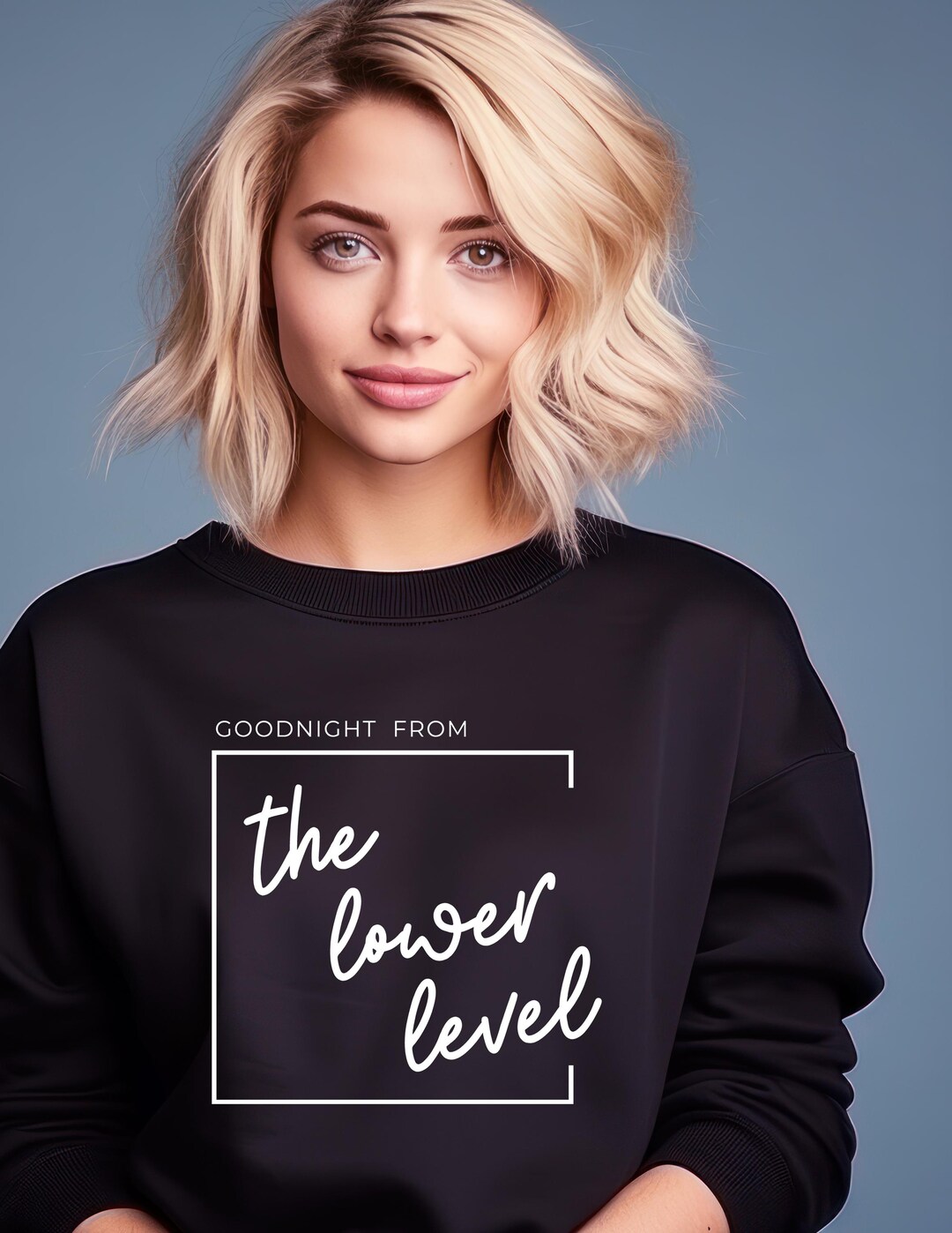 Goodnight From the Lower Level Sweatshirt [white Graphic] // Bravo ...
