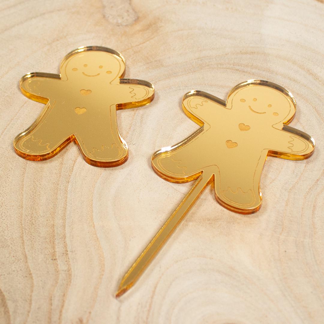 Gingerbread Man Christmas Acrylic Cake Toppers Pack of 6 - Etsy UK