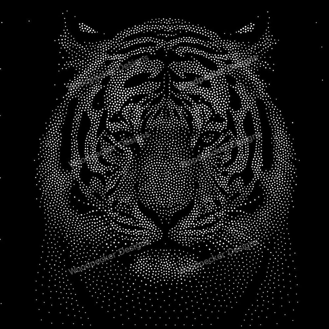 Tiger Stipple Art Downloadable CNC Laser Files (png/dxf/svg) for Wood ...