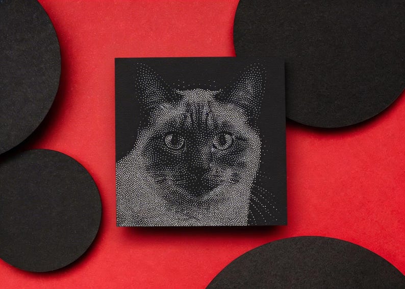 Siamese Cat Stipple Art Downloadable CNC and Laser Files (png/dxf/svg ...
