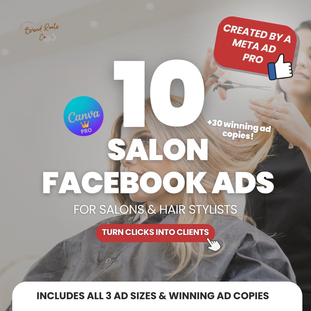 Salon Facebook Ad Templates | Canva Pro Templates | 10 High Converting ...