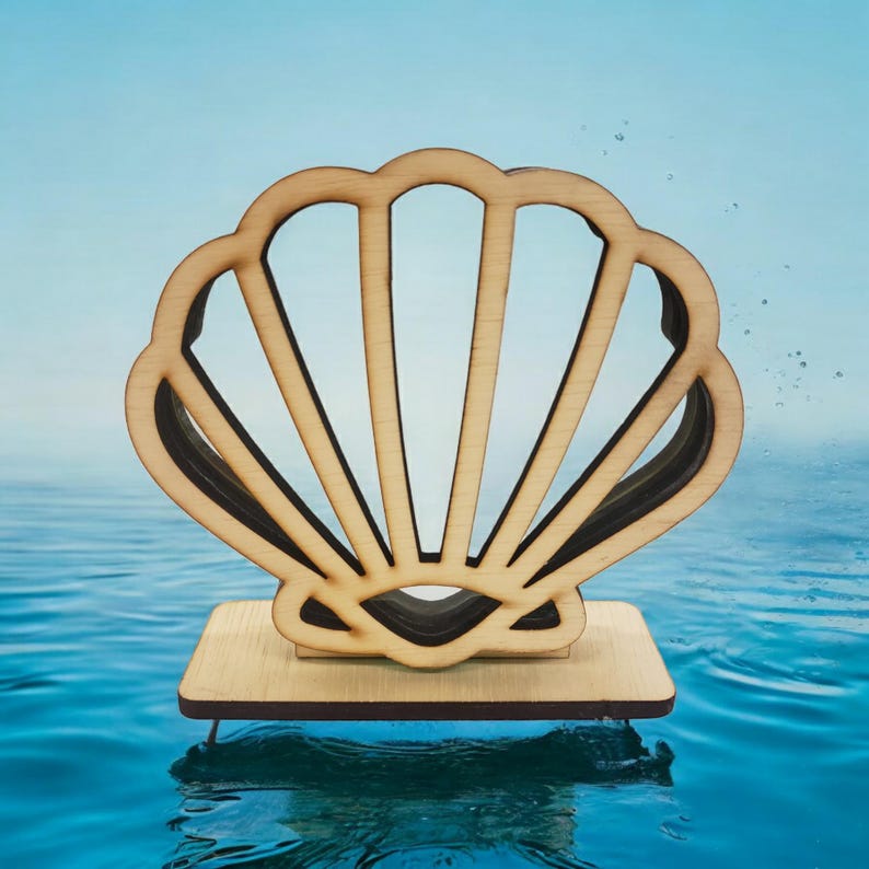 Clam Shell Sea Glass Shadowbox Display, Window Hanging, Double-sided ...