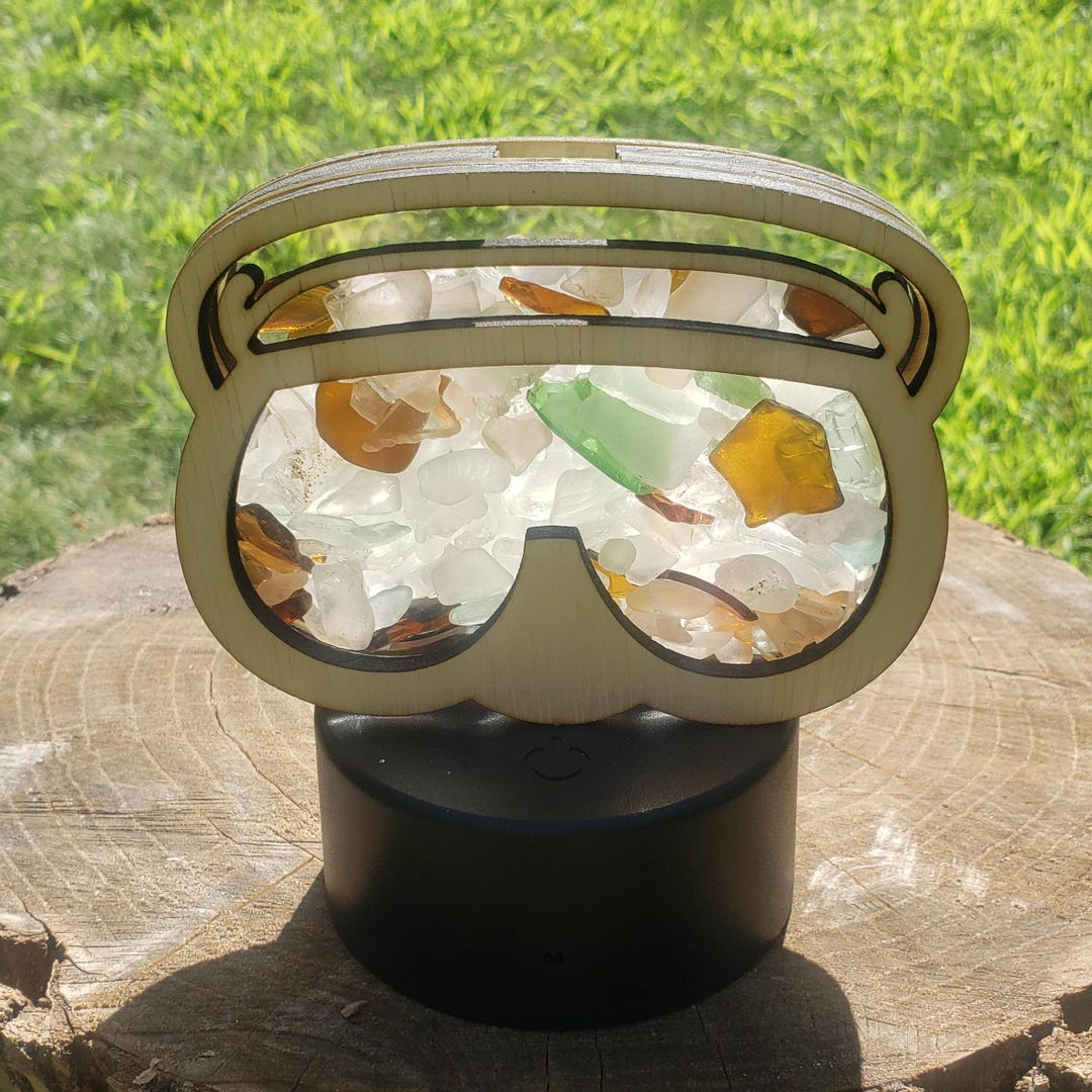 Swim Scuba Goggles Sea Glass Shadowbox Display, Single Sided, Window ...