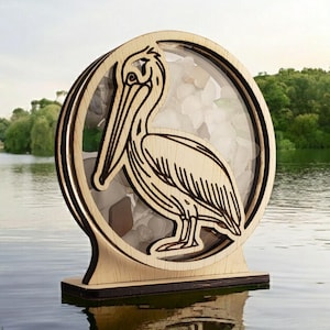 Pelican Sea Glass Shadowbox Display Single Sided, Window Hanging ...