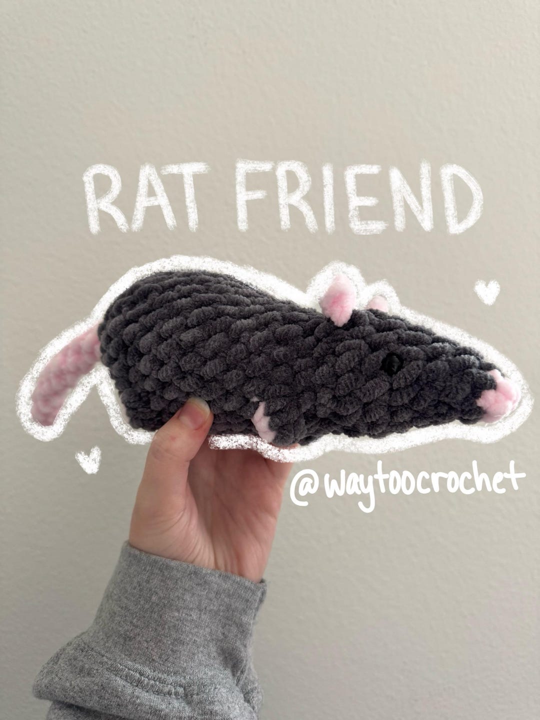 Crochet Rat Plushie - Etsy