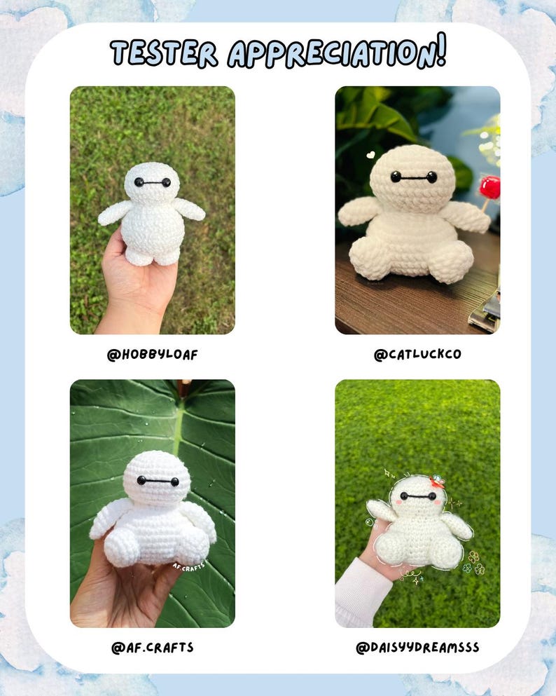 Crochet Baymax Inspired Plushie Pattern: 2-in-1 Chonky Marshmallow Companions (PDF Pattern US ...