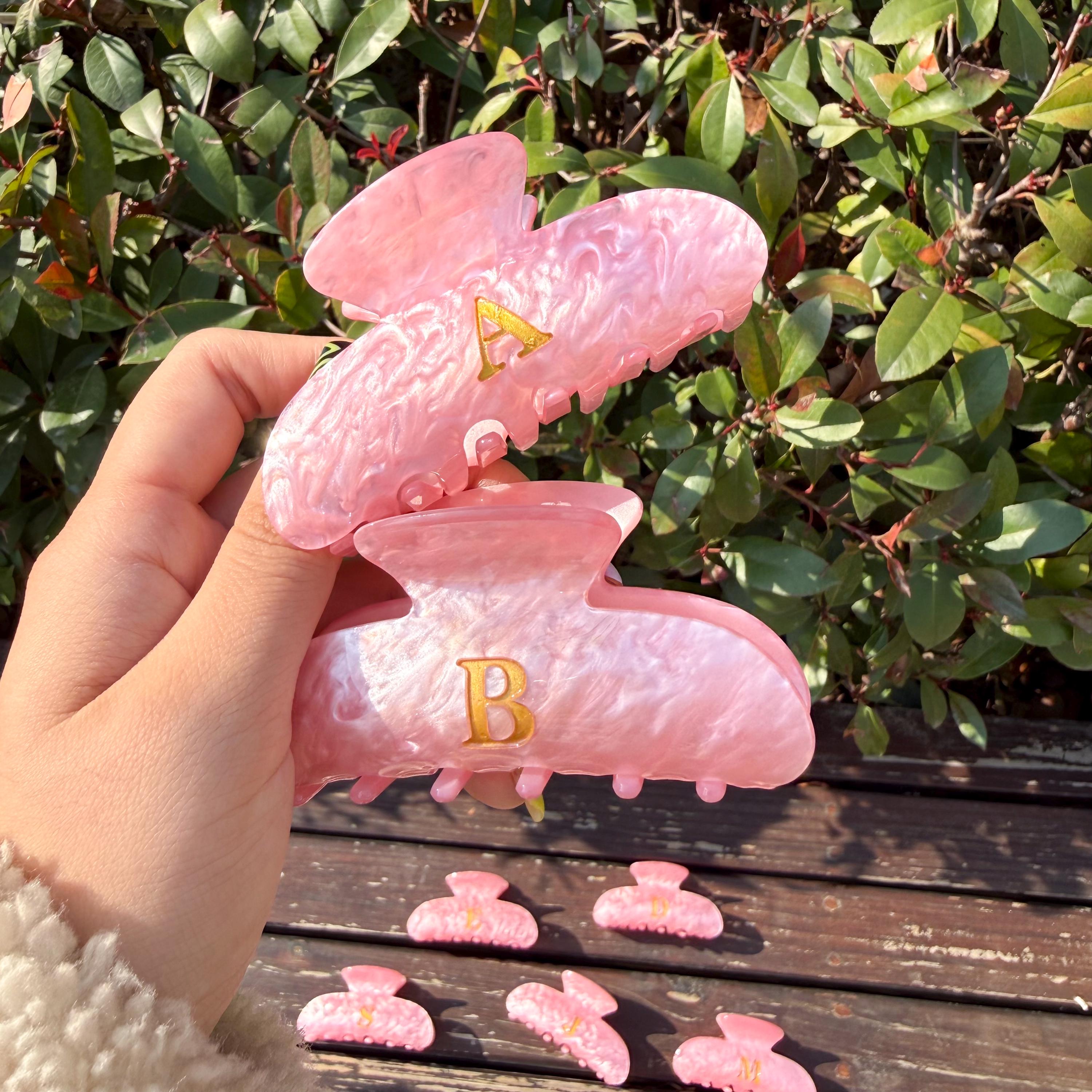 Custom Name Capital Letter Hair Claw, Bridesmaids Hairclip, Shell Claws ...