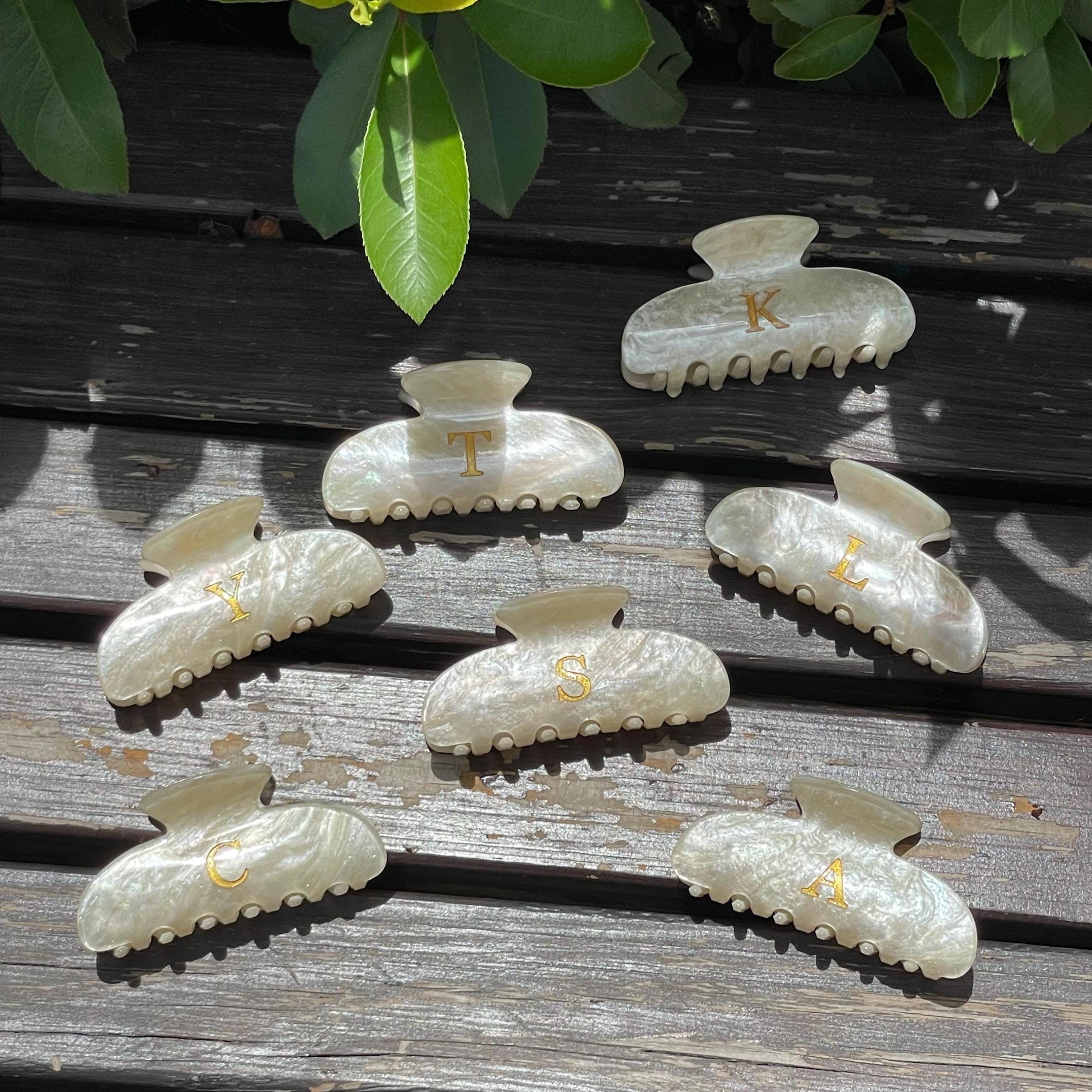 Custom Name Capital Letter Hair Claw, Bridesmaids Hairclip, Shell Claws ...