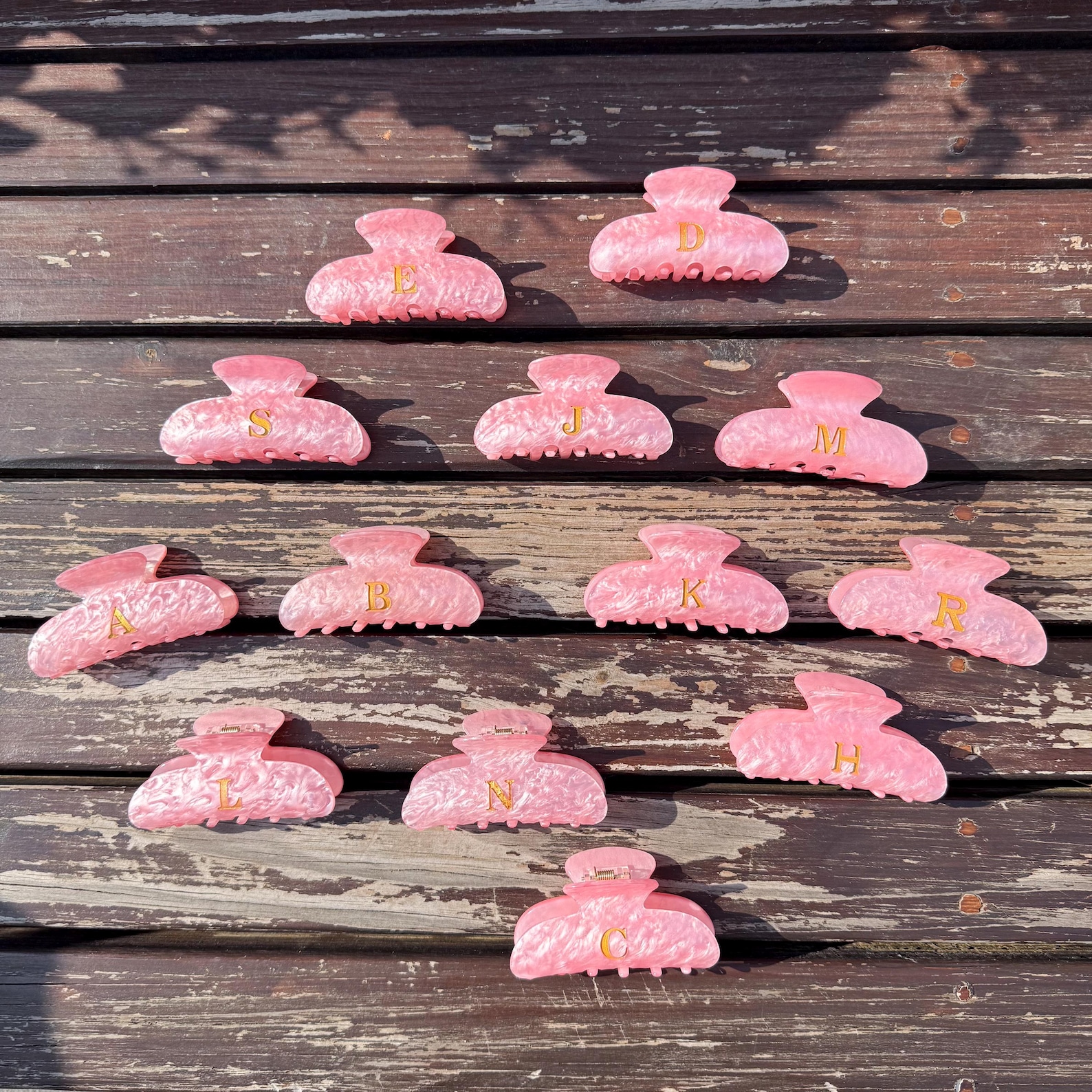Custom Name Capital Letter Hair Claw, Bridesmaids Hairclip, Shell Claws ...