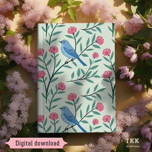 Blue Bird Seamless Pattern Flower Repeat Pattern for Fabric Jungle ...
