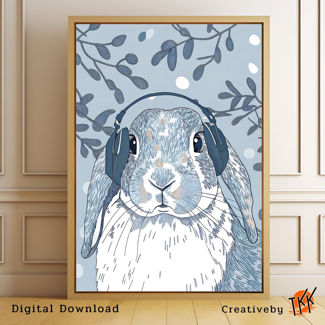 Cute Bunny Art Prints | Vintage Wall Art Prints | Pastel Paintings ...