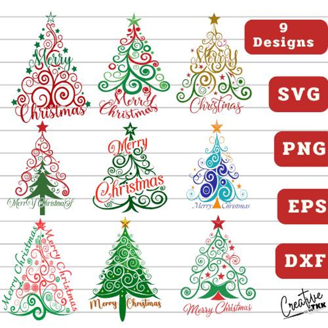 Christmas Tree SVG Set: Elegant Cut Files (digital Download) - Etsy