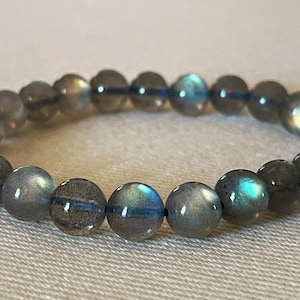 Rainbow Moonstone Bracelet With Blue Light, Natural Healing Crystal ...