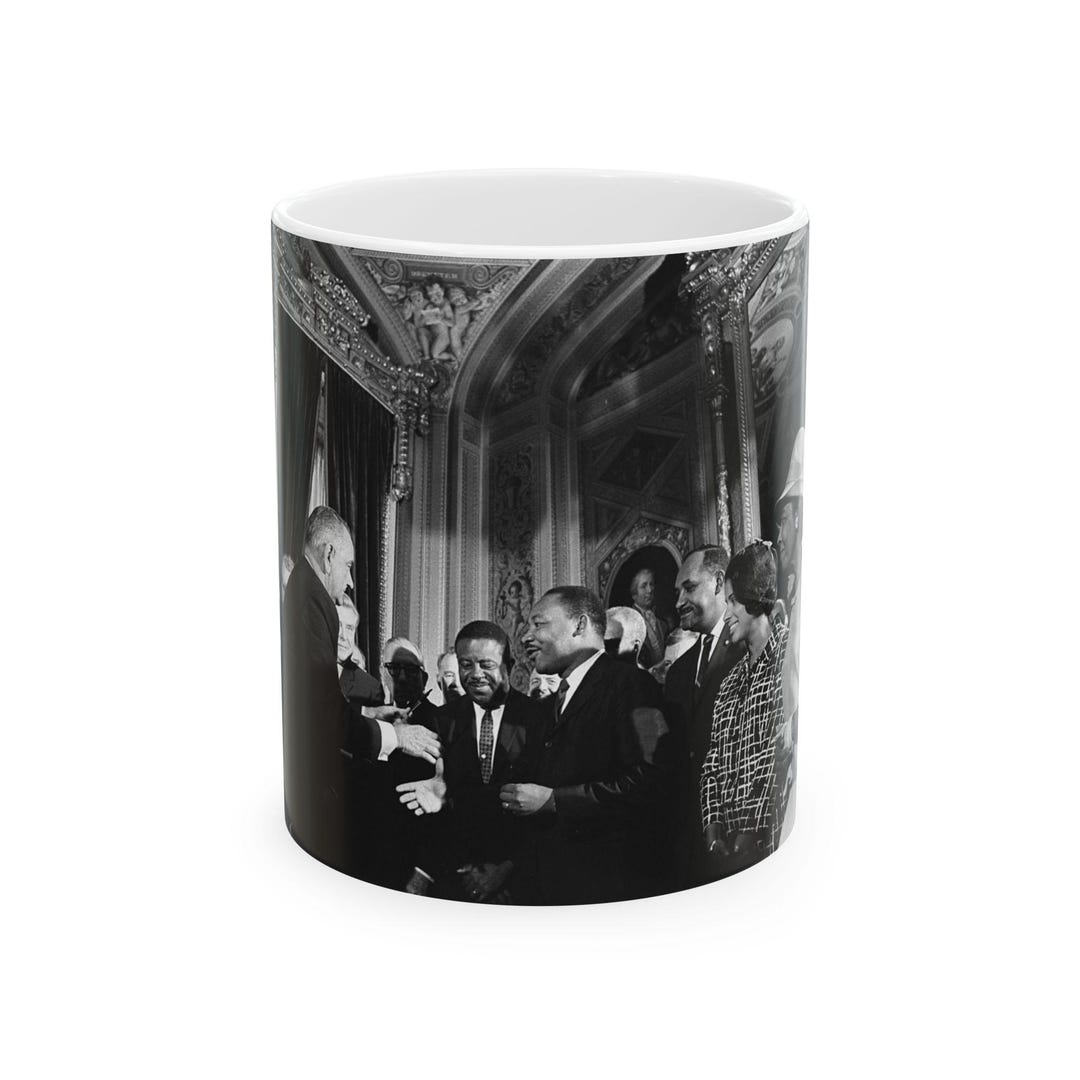 LBJ and MLK Celebrate the Voting Rights Act Ceramic Mug - Etsy