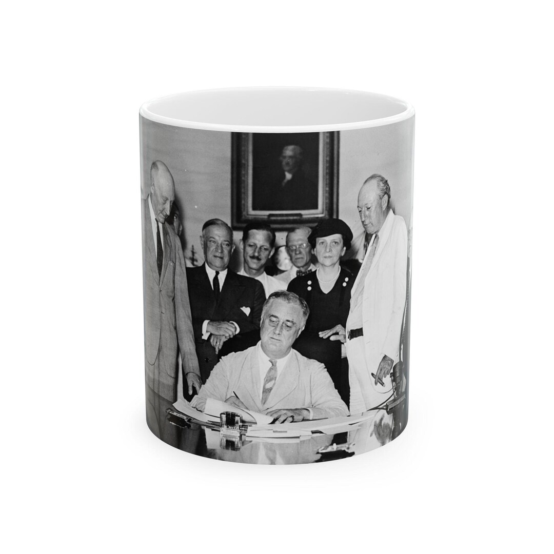 FDR Signing the Social Security Act, Ceramic Mug - Etsy