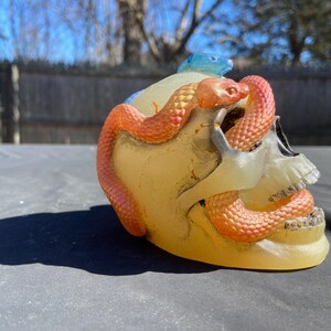 Ethereal Epoxy Resin Snake Skull Sculpture: Gothic Decor, Mystic Art ...