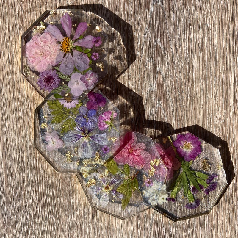 Resin Flower Coaster - Etsy