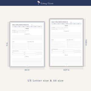 Daily Wellness Check-in Template, Daily Self Care Planner, Morning and ...