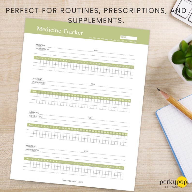 Medicine Tracker Printable Template, Fillable Daily Medication Tracker ...