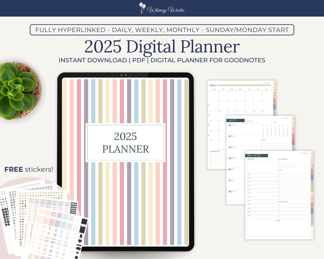 2025 ADHD Digital Planner, All in One Planner, 2025 Goodnotes Digital ...