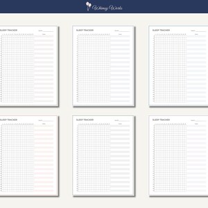 Monthly Sleep Tracker Template, Printable Self Care Planner, Healthy ...