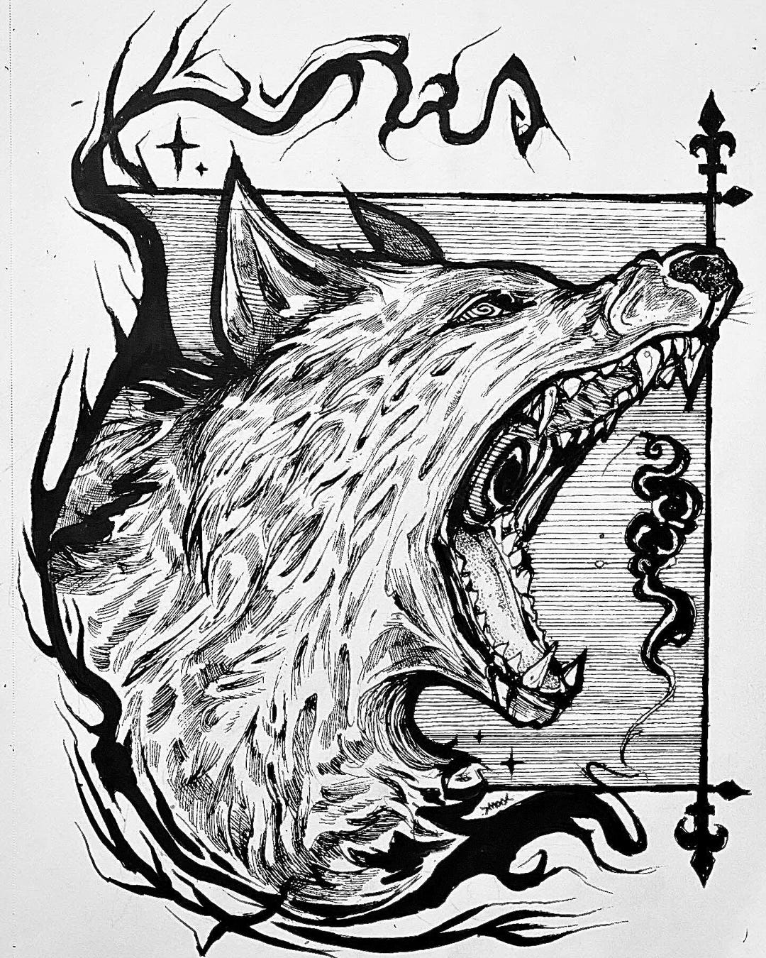 The Wolf A4 Silk Art Print (8.5x11) - Etsy